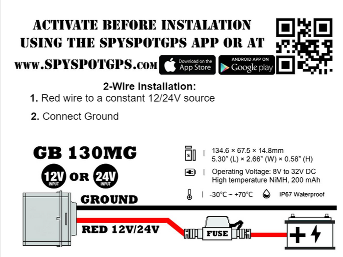 Spy Spot GB130MG Mounted GPS Tracker 4G LTE Vehicle Tracker