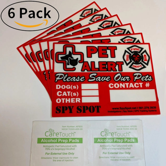 6 Pack Pet Alert Sticker Weatherproof Vinyl