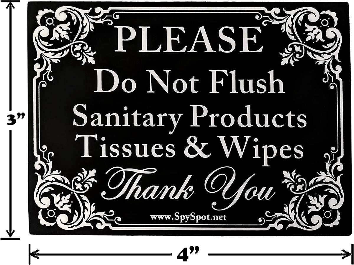 Please Do Not Flush Sanitary Products" Vinyl Decal Sticker Pack of 2