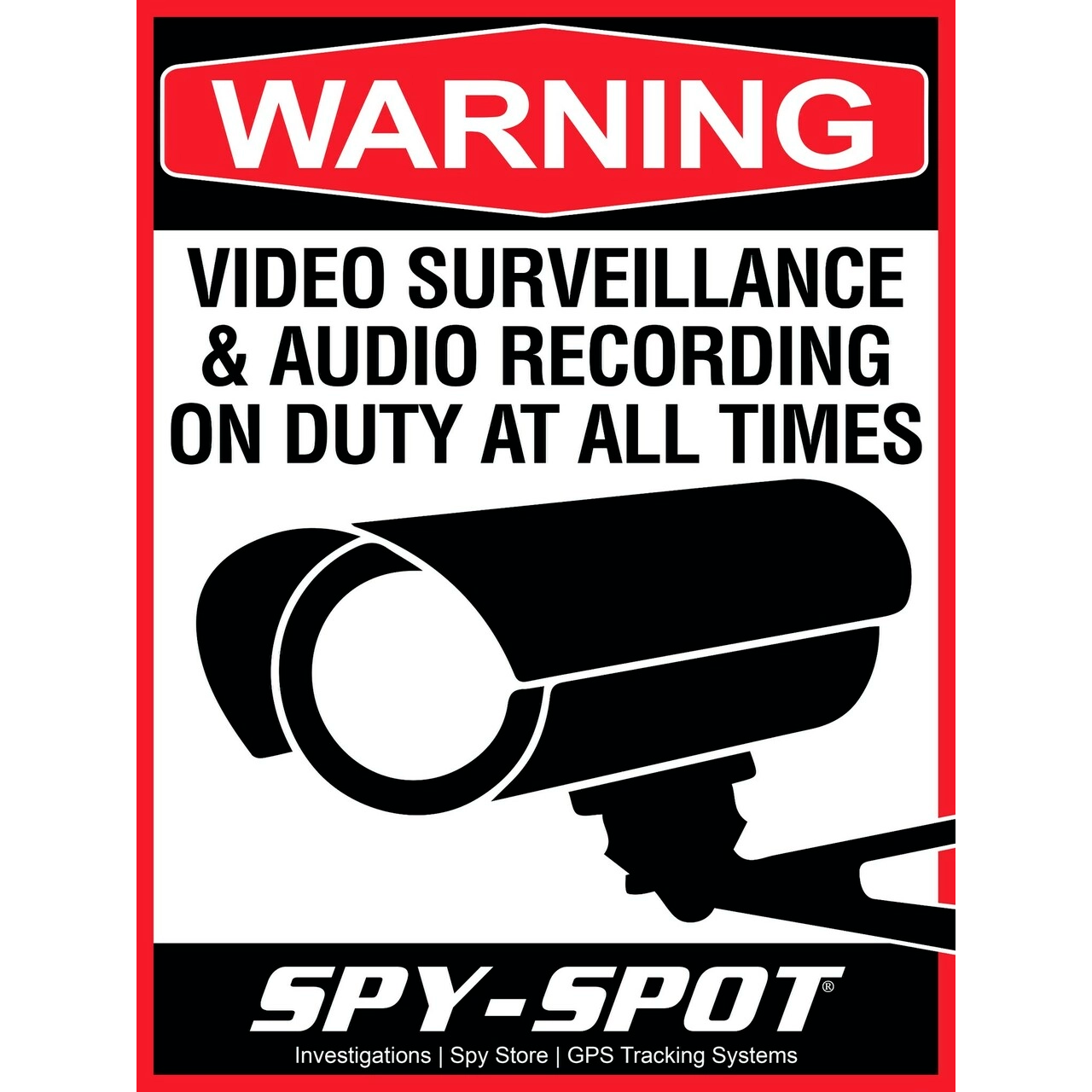 Set of 6 Audio and Video Surveillance Decals | Spy Spot